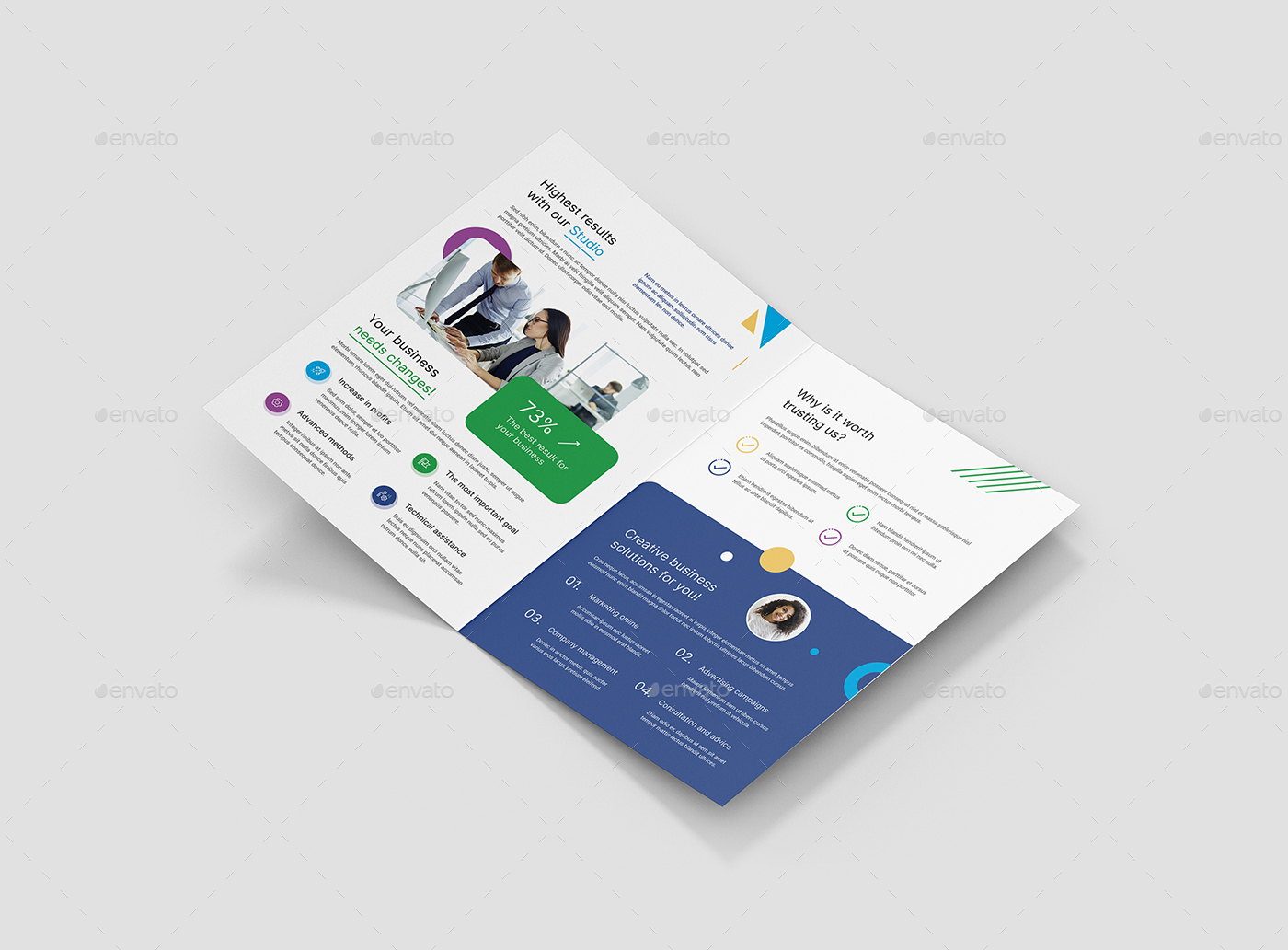 Brochure – Business Studio Bi-Fold, Print Templates | GraphicRiver