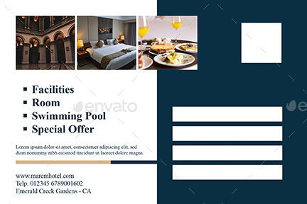 Hotel Postcard Template, Print Templates | GraphicRiver