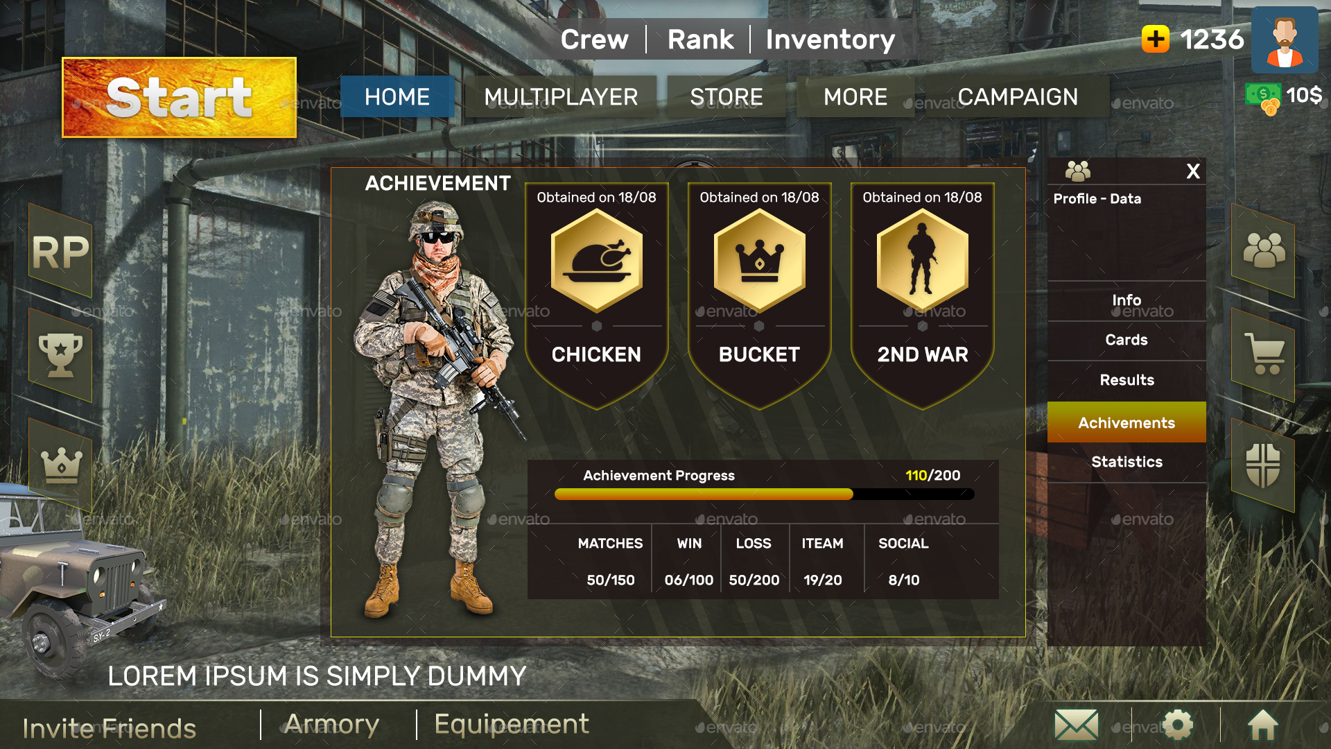 FPS War Fare UI Kit-2D First Person GUI Pack, Game Assets | GraphicRiver