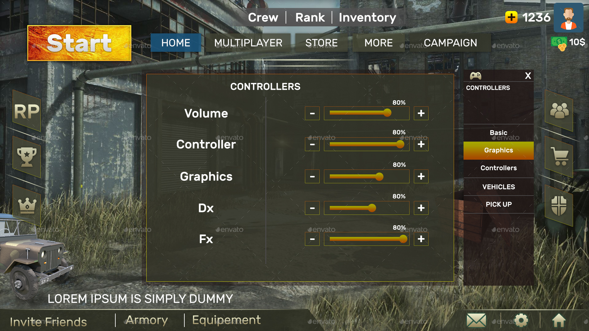 FPS War Fare UI Kit-2D First Person GUI Pack, Game Assets | GraphicRiver