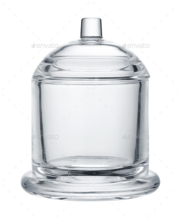 Empty glass storage container isolated on white background Stock Photo ...