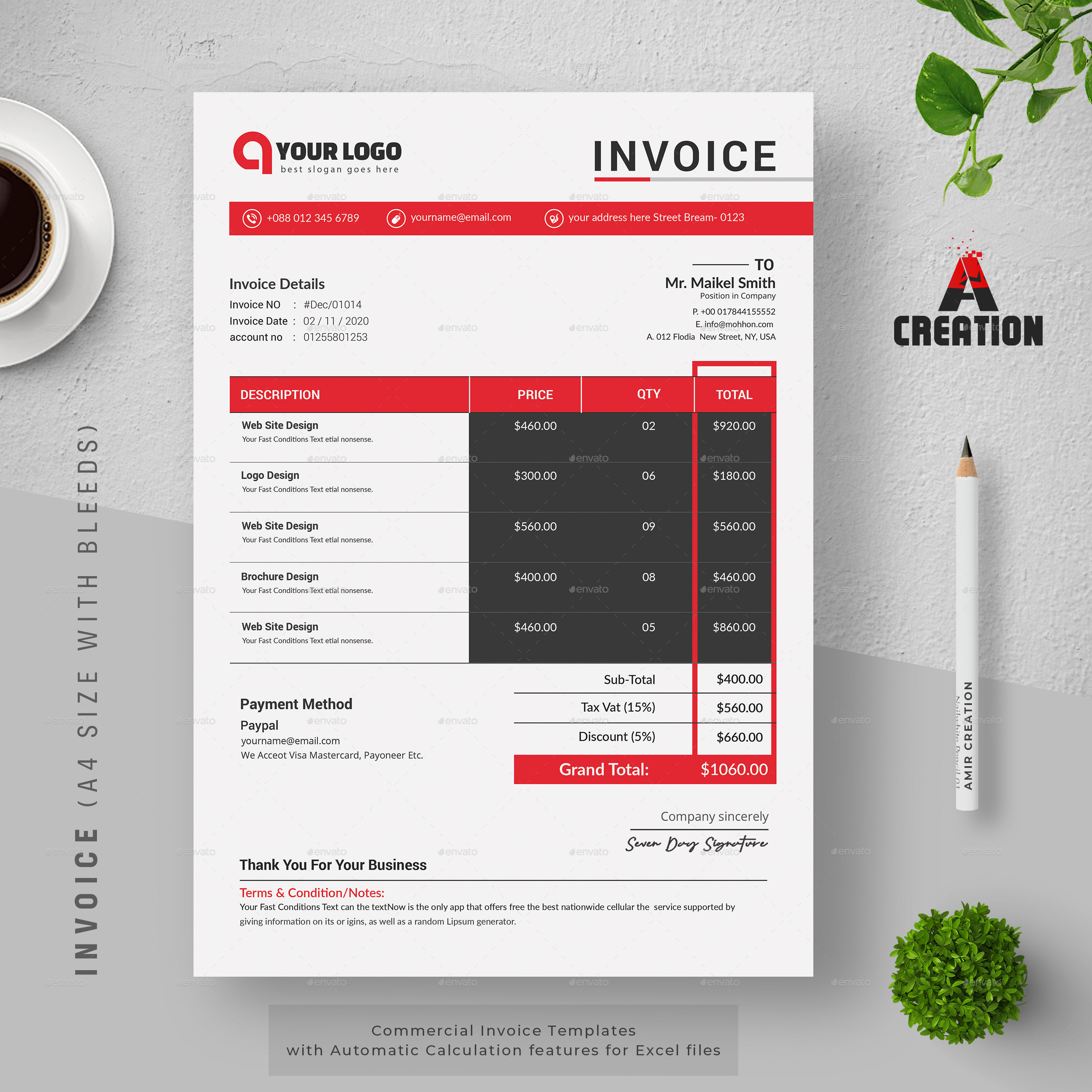 Invoice, Print Templates | GraphicRiver