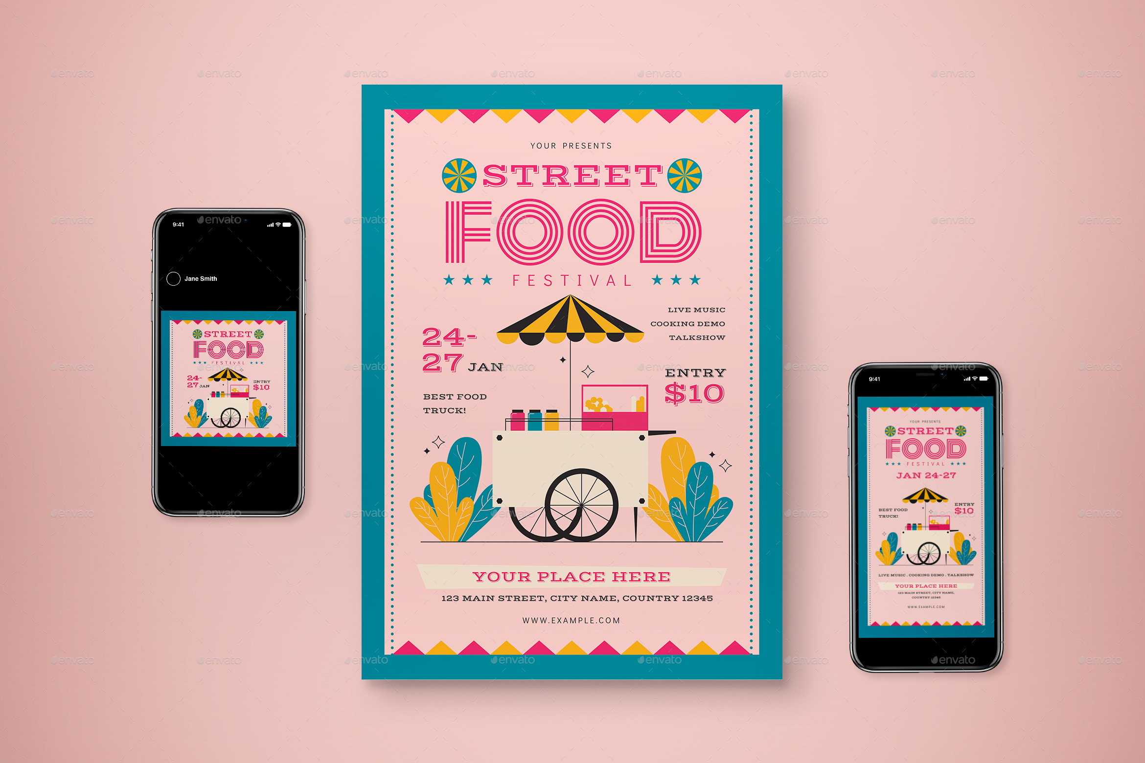 Street Food Festival Flyer Set, Print Templates | GraphicRiver
