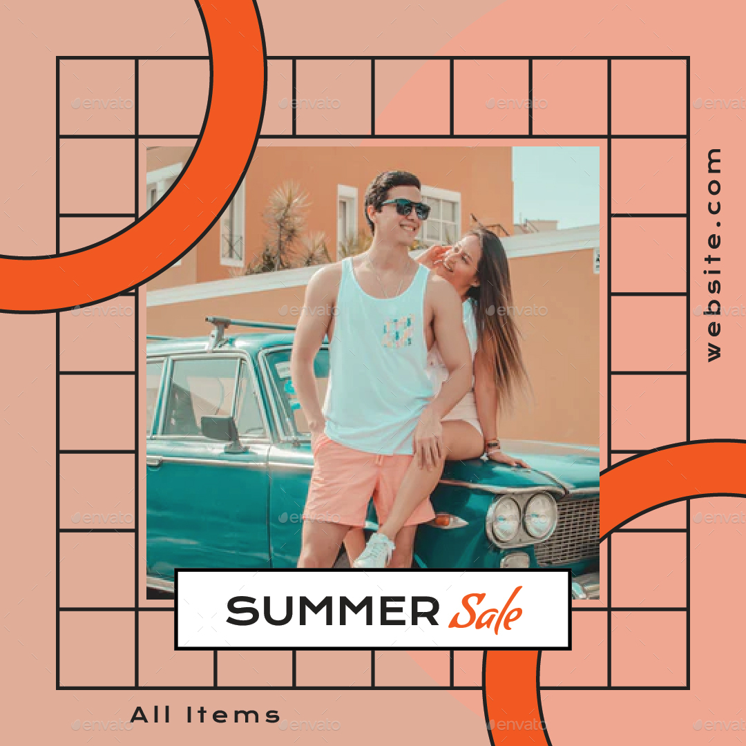 Colorful Retro Fashion Instagram, Web Elements | GraphicRiver