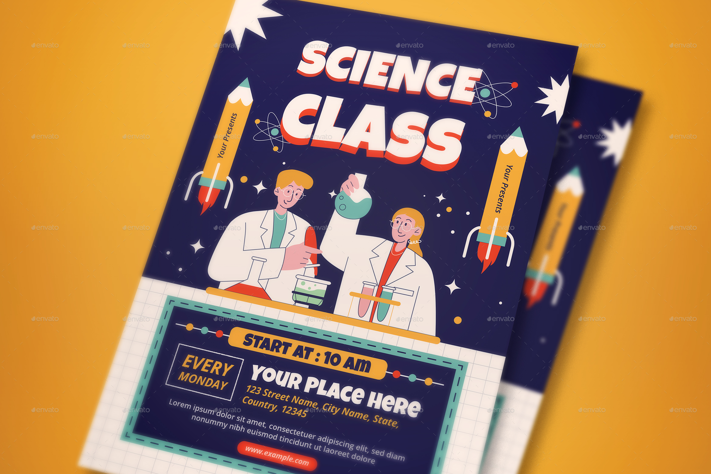 Science Class Flyer Set, Print Templates | GraphicRiver