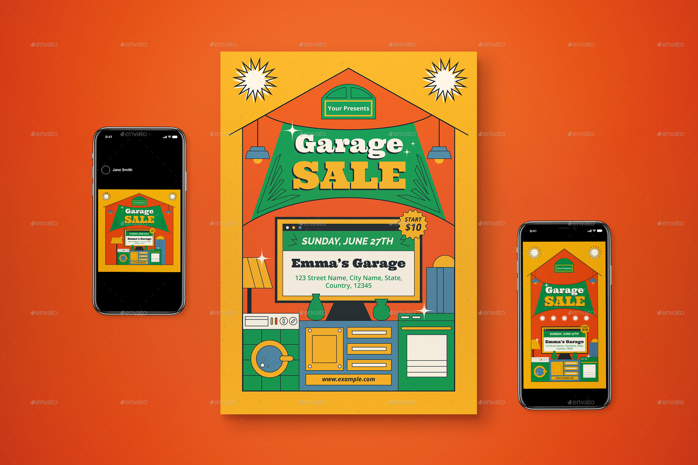 Garage Sale Flyer Set, Print Templates | GraphicRiver