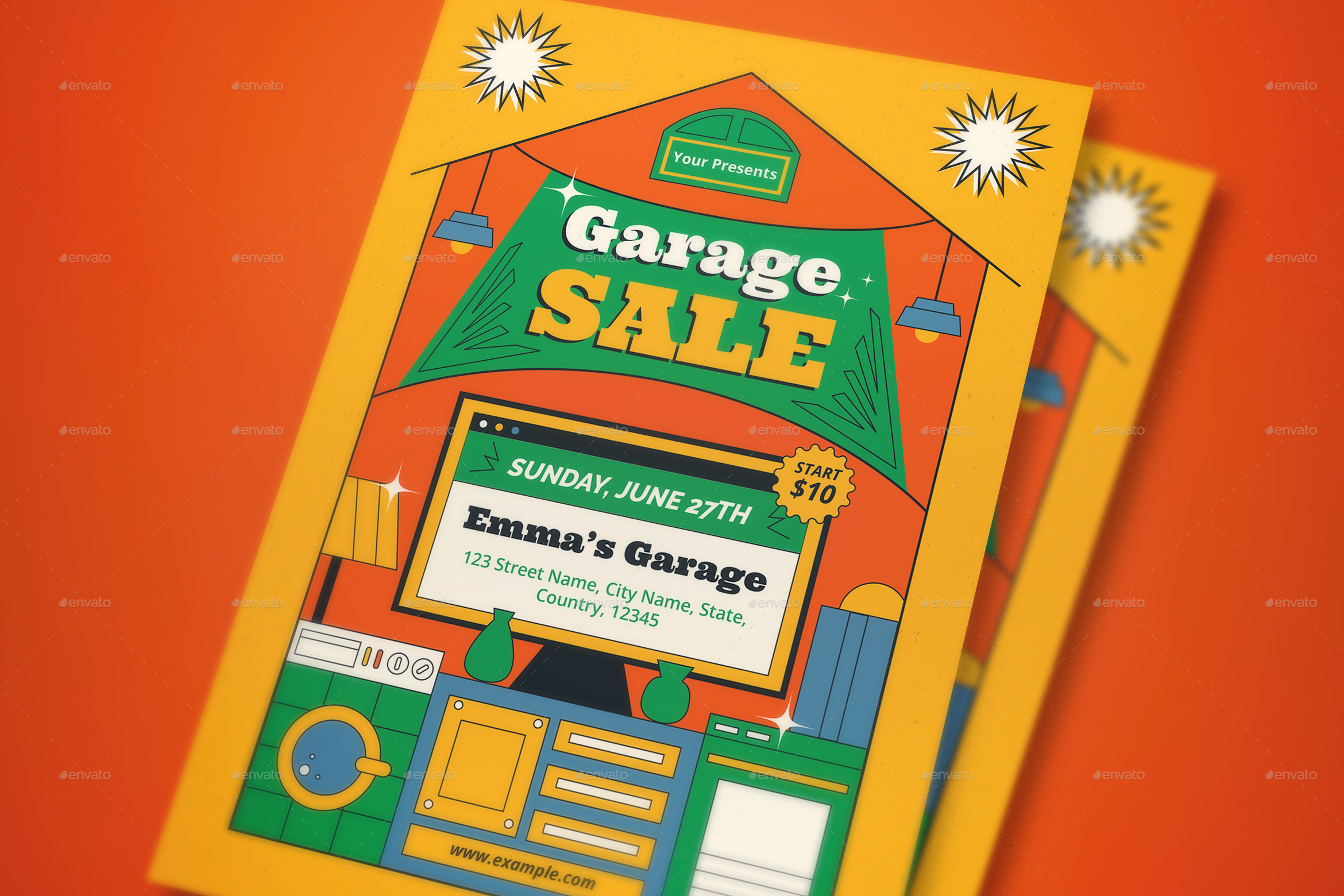 Garage Sale Flyer Set, Print Templates | GraphicRiver