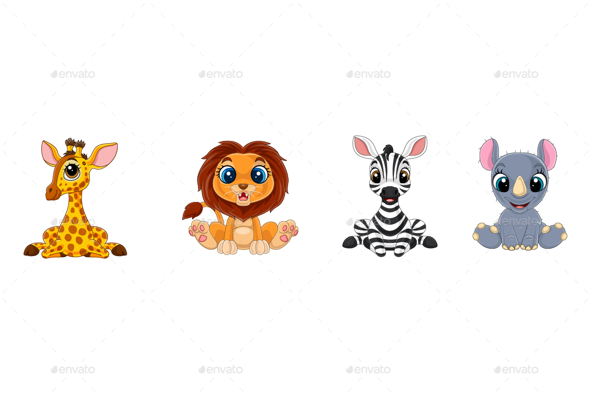 Set of Cartoon Twelve Little Animal Bundle, Vectors | GraphicRiver