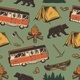 Camping Vintage Colorful Seamless Pattern, Vectors | GraphicRiver