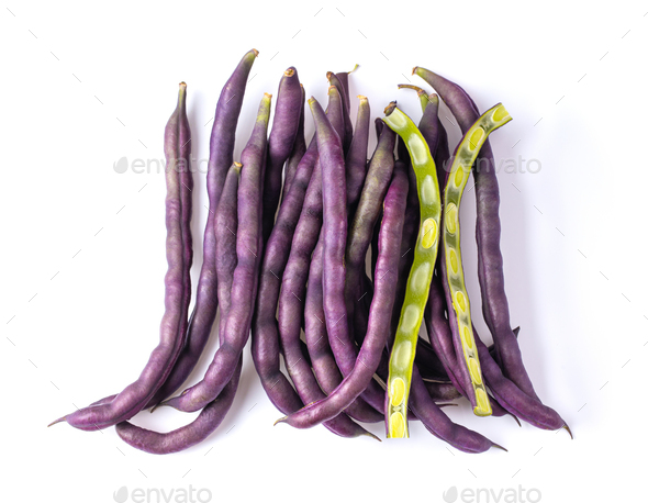 Purple long bean isolated on white background Stock Photo by spamas