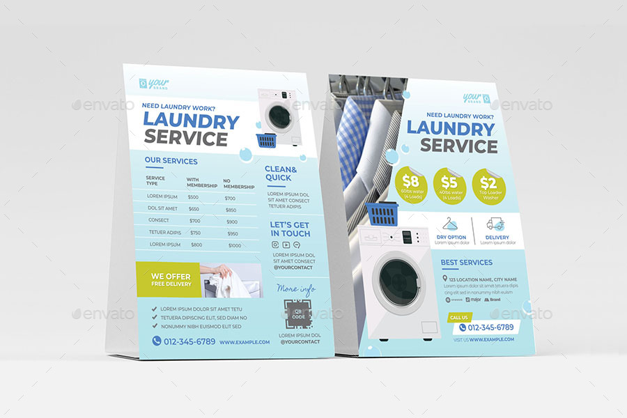 Laundry Flyer Template, Print Templates | GraphicRiver