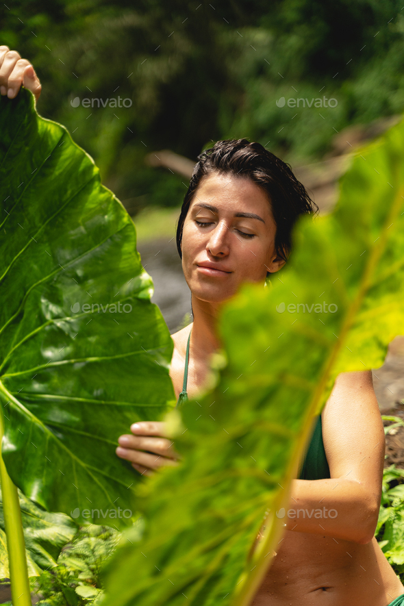 Portrait of pleased girl that taking picture Stock Photo by Iakobchuk