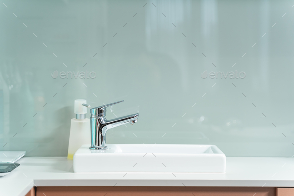 Place for washing instruments in beauty salon Stock Photo by Iakobchuk