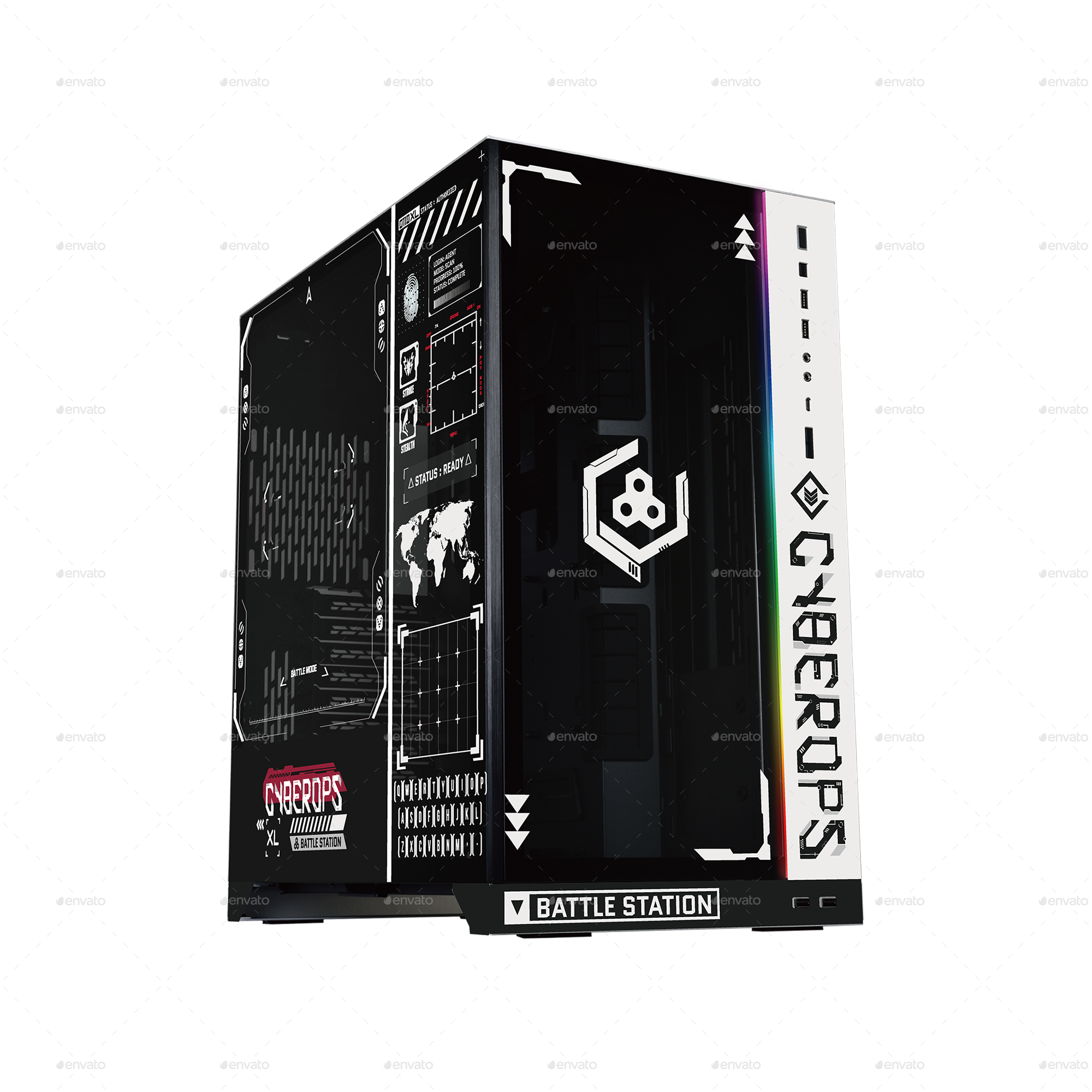 CYBER OPS - Futuristic and industrial concept Computer Art, Vectors