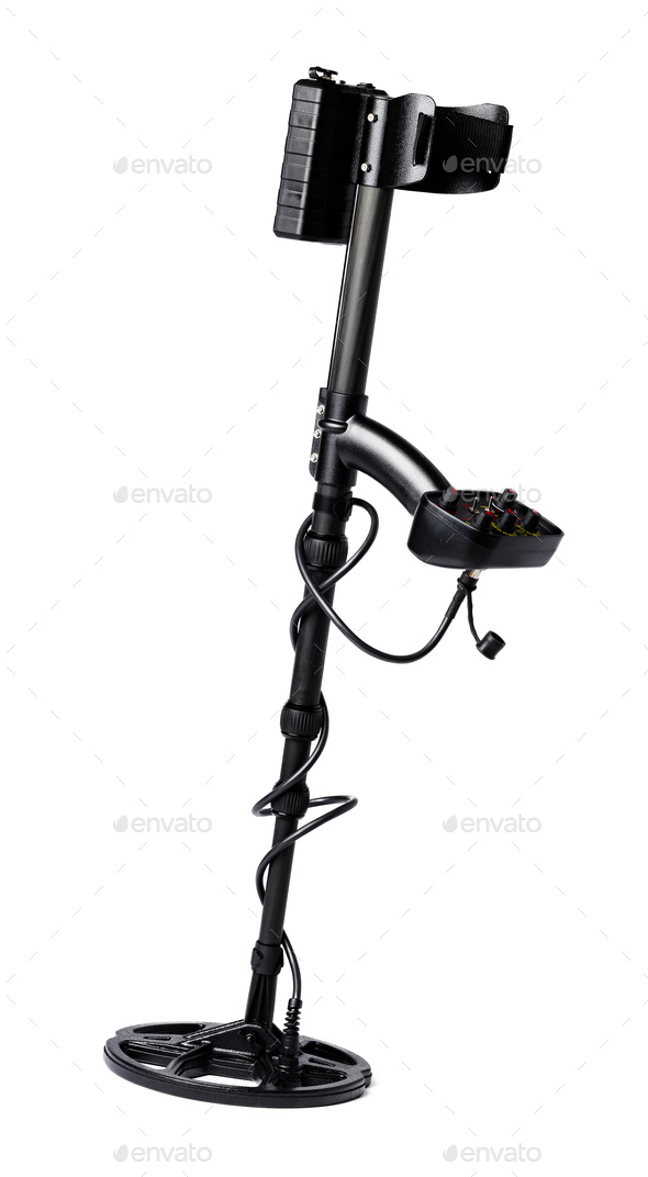 Black metal detector isolated on white background Stock Photo by ...