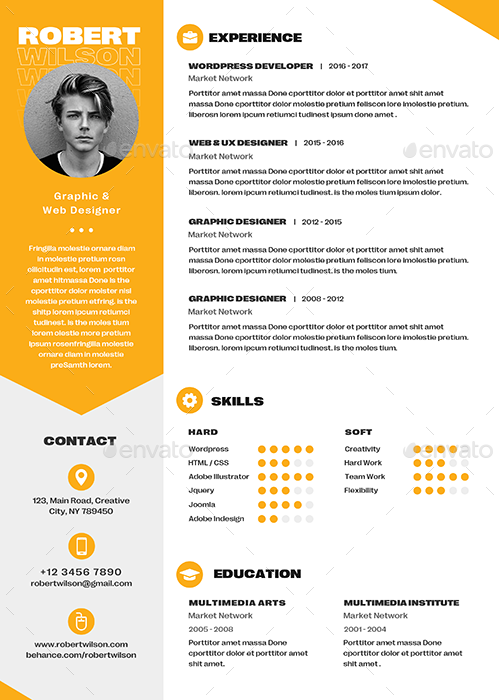 Modern Resume/CV, Print Templates | GraphicRiver