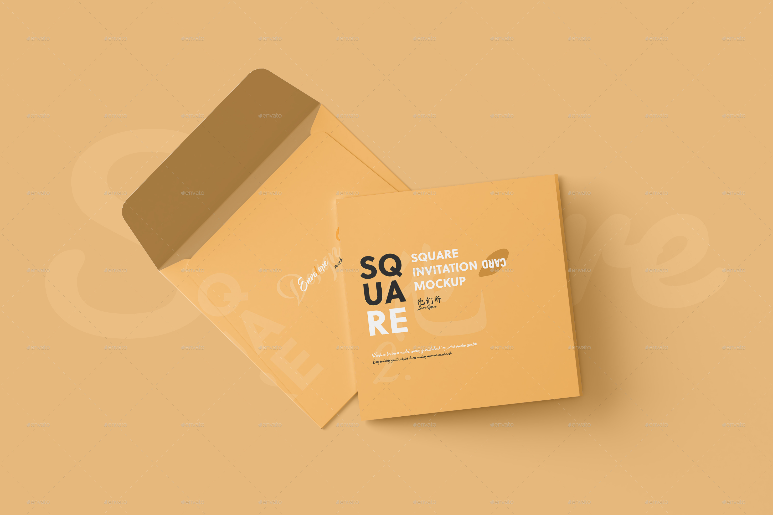 Square Folded Invitation Card Mockup, Graphics | GraphicRiver
