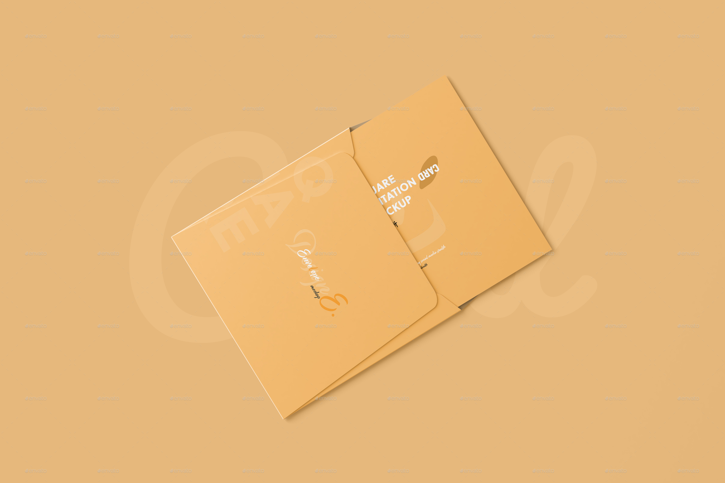 Square Folded Invitation Card Mockup, Graphics | GraphicRiver