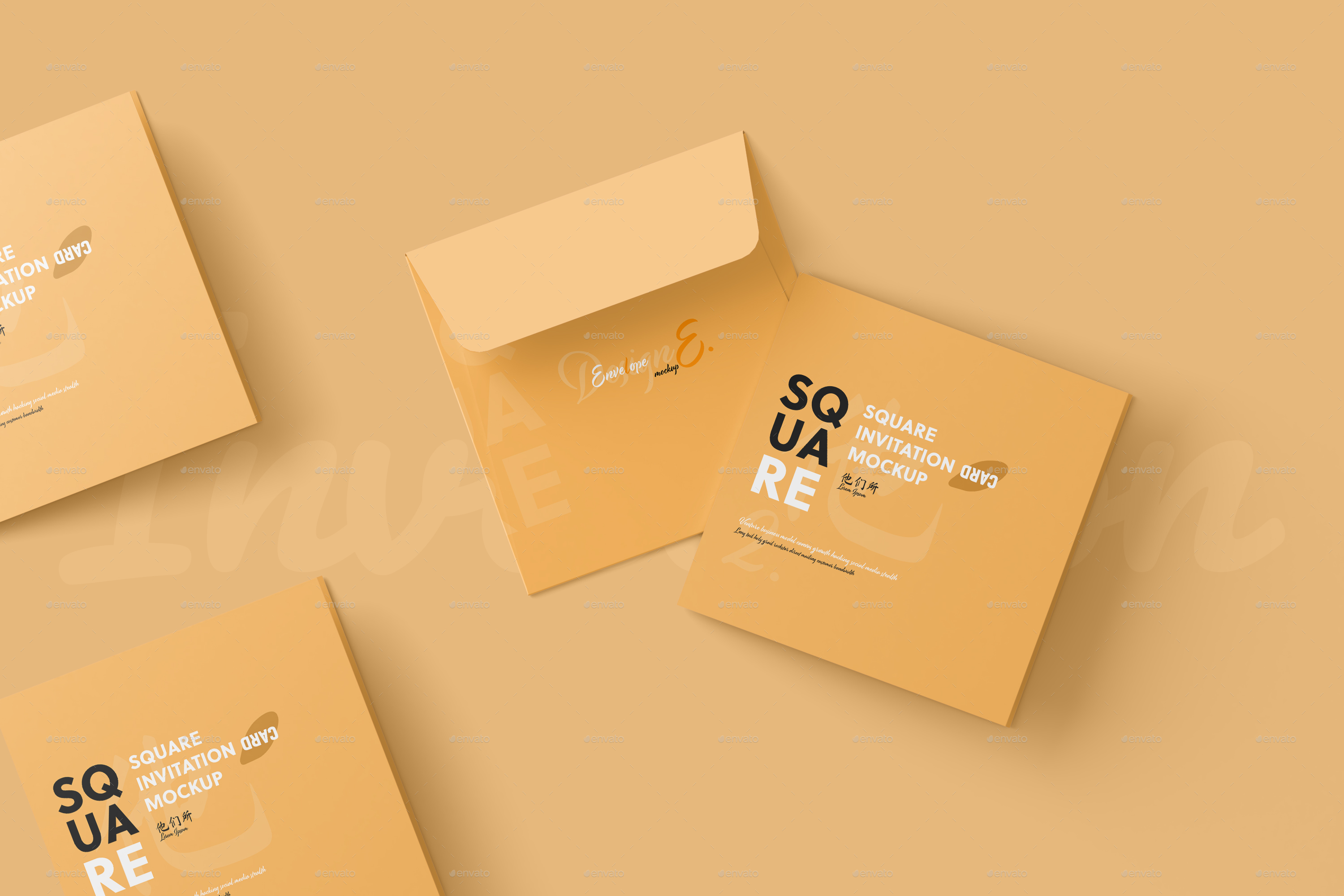 Square Folded Invitation Card Mockup, Graphics | GraphicRiver