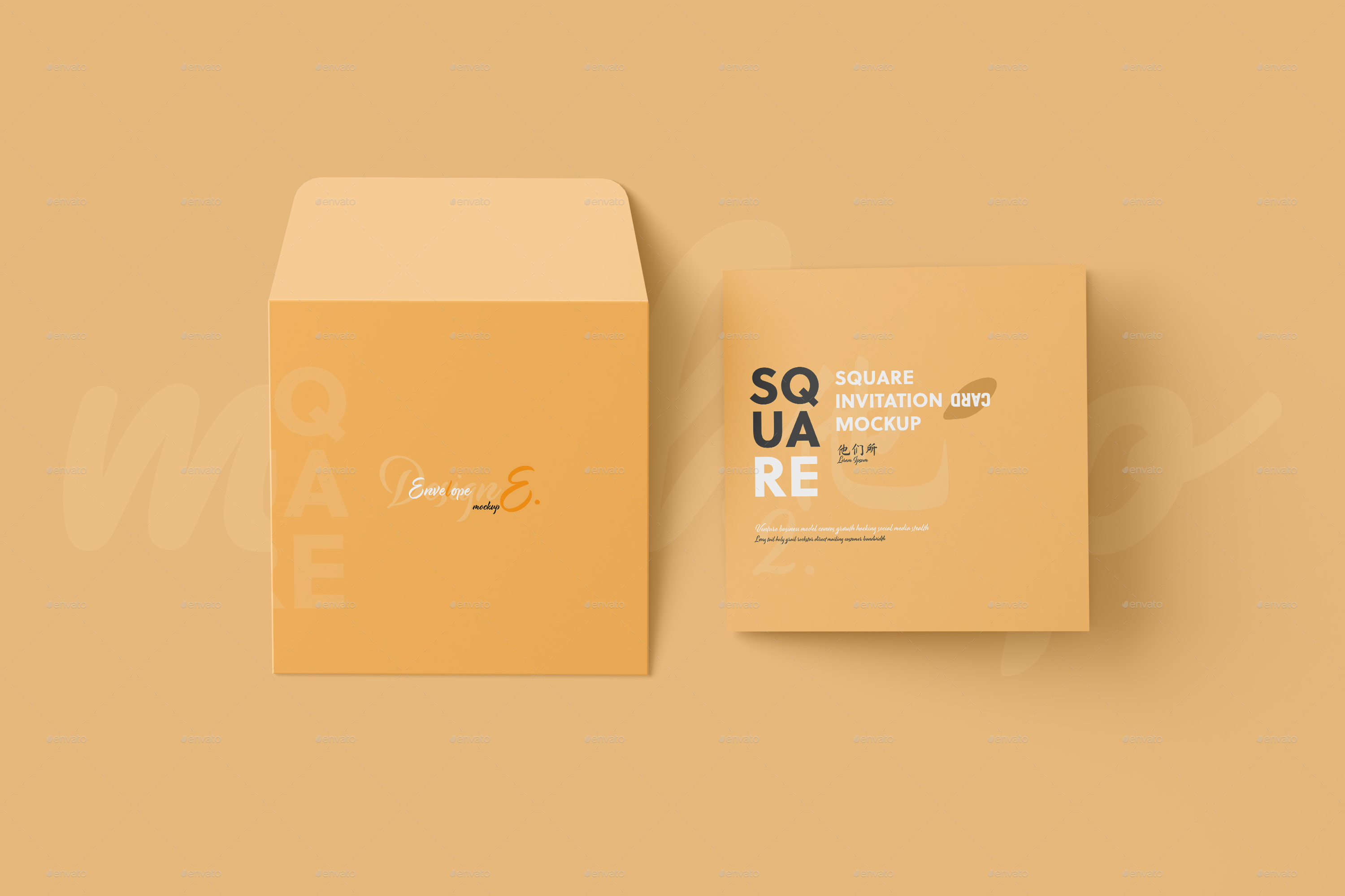 Square Folded Invitation Card Mockup, Graphics | GraphicRiver