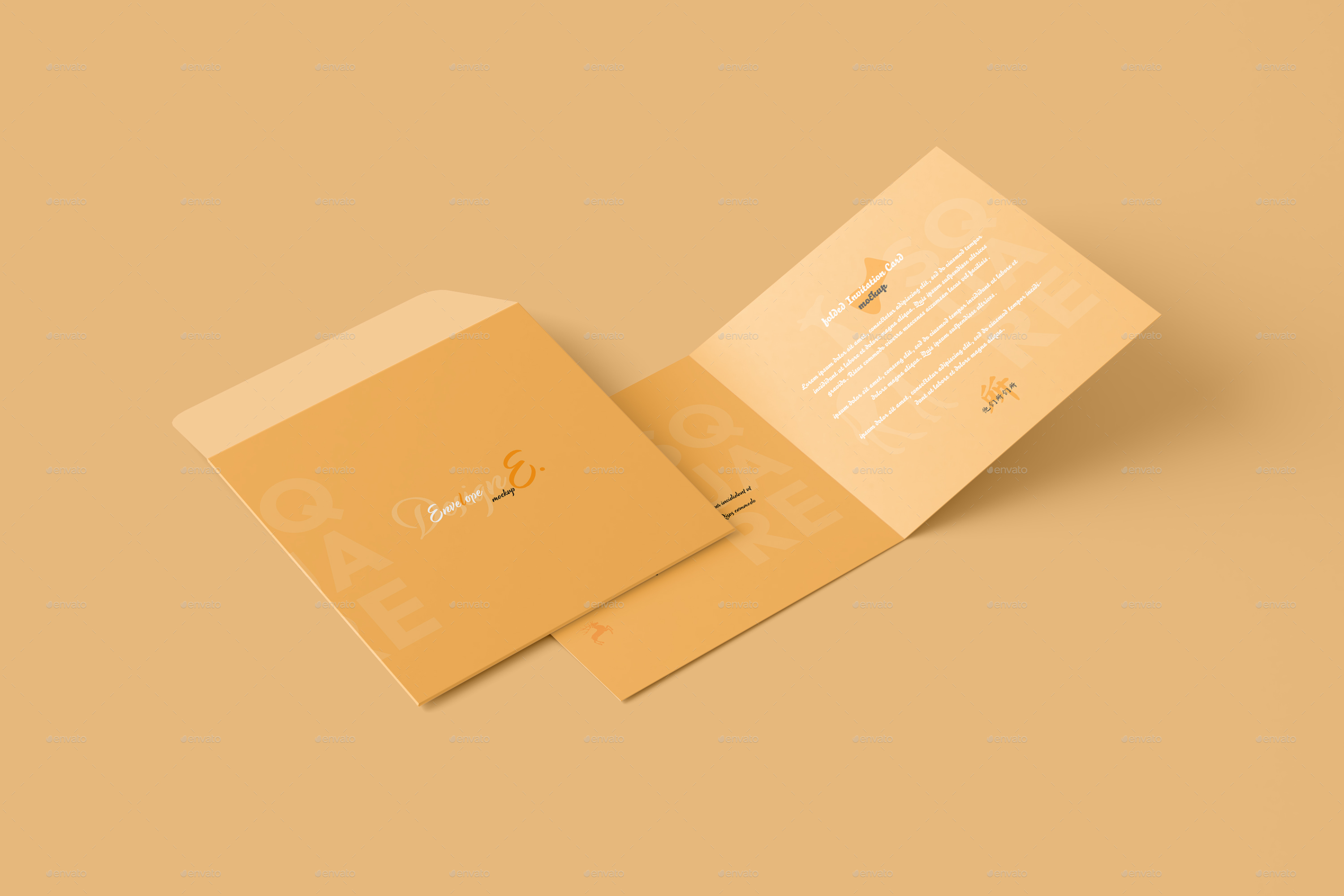 Square Folded Invitation Card Mockup, Graphics | GraphicRiver
