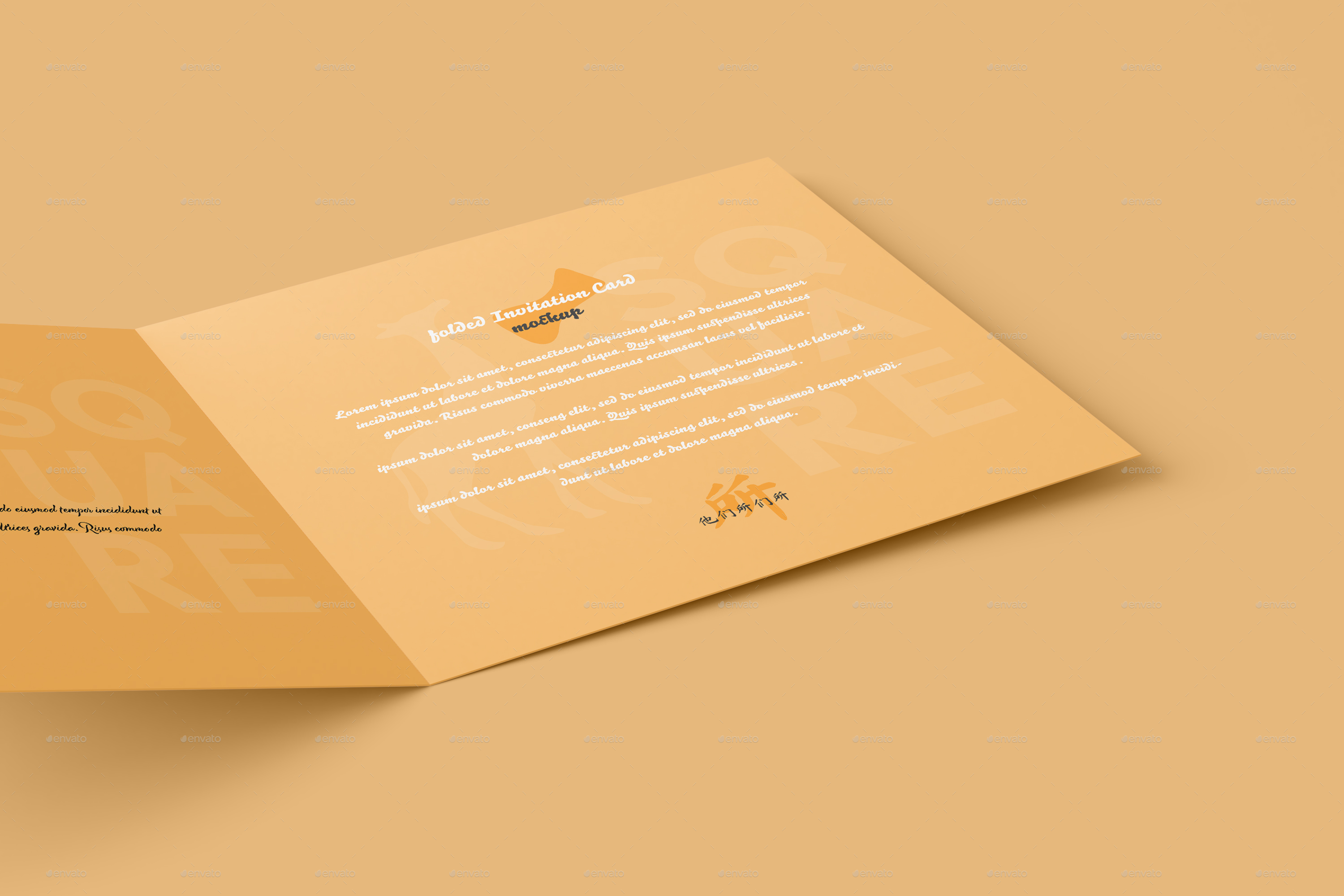 Square Folded Invitation Card Mockup, Graphics | GraphicRiver