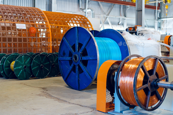 Inside the new factory manufacturing electrical cable. Cable production ...