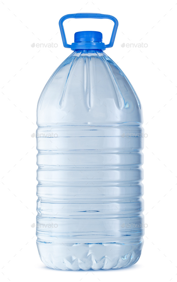 Big plastic water bottle isolated on white Stock Photo by FabrikaPhoto