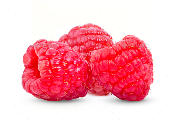 Raspberry isolated on white background. full depth of field Stock Photo ...
