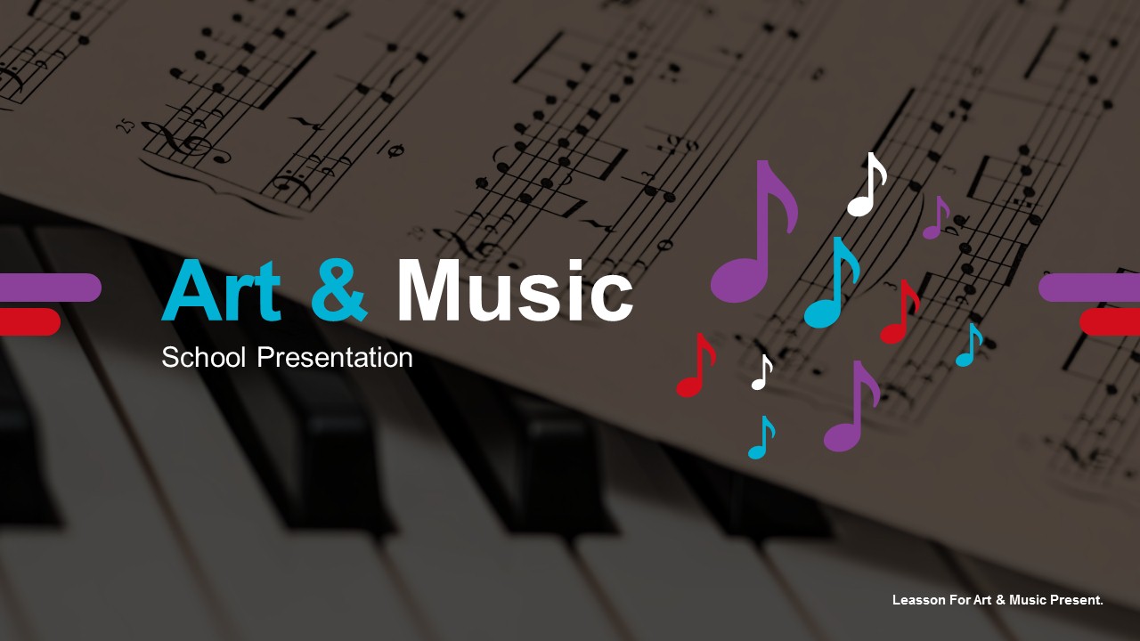 Art And Music School Keynote Presentation Template, Presentation Templates