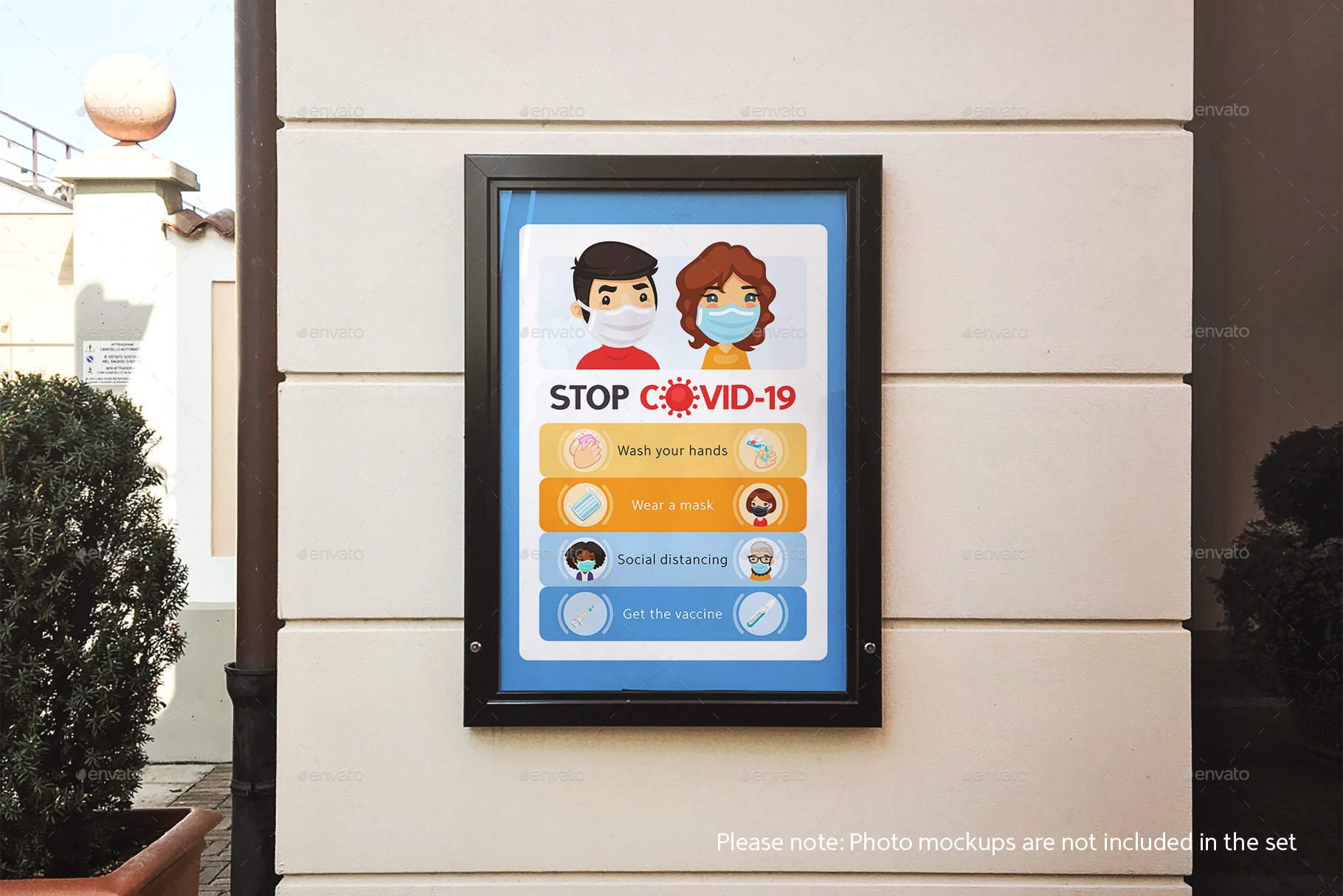 STOP CORONAVIRUS Posters Set, Vectors | GraphicRiver