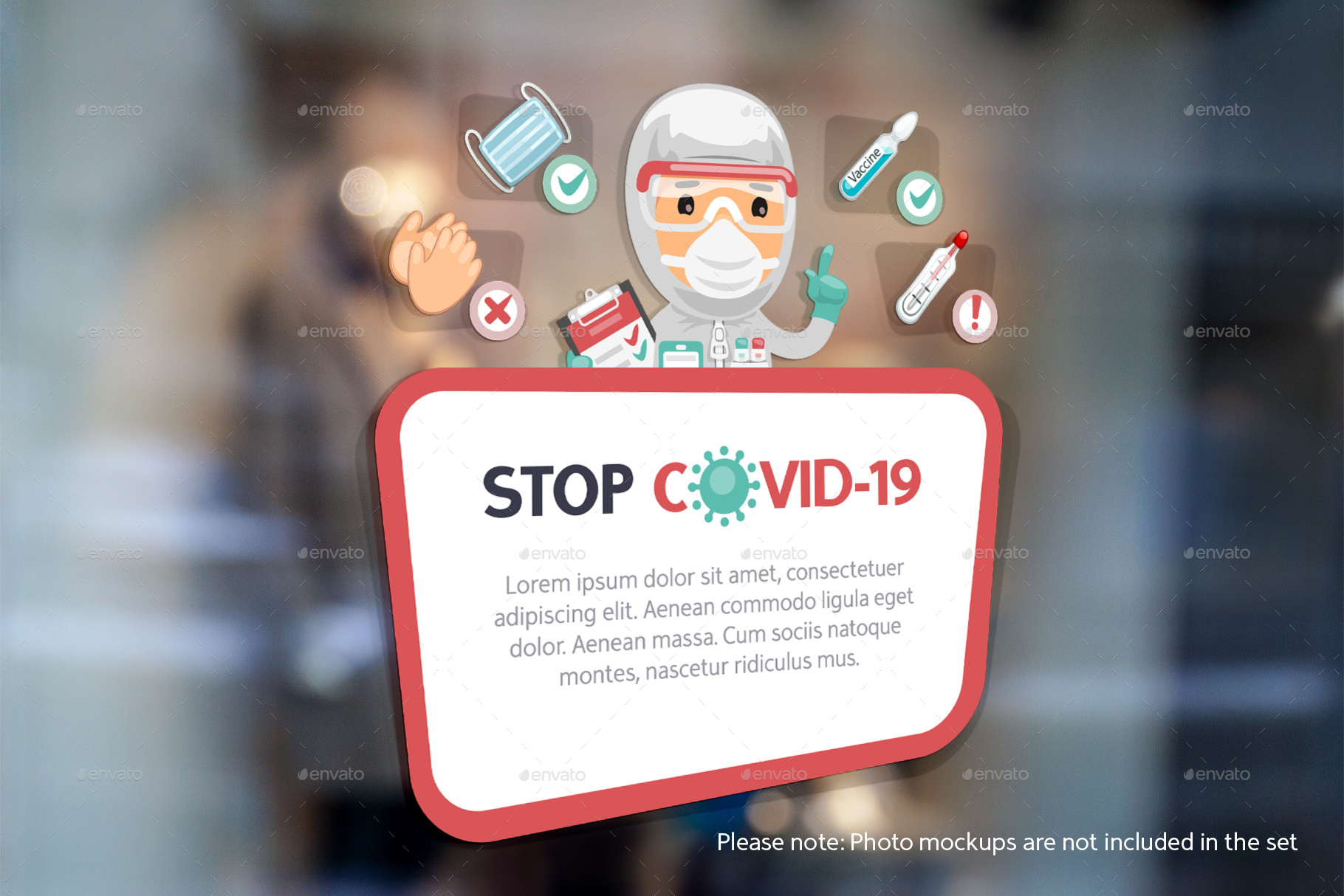 STOP CORONAVIRUS Posters Set, Vectors | GraphicRiver