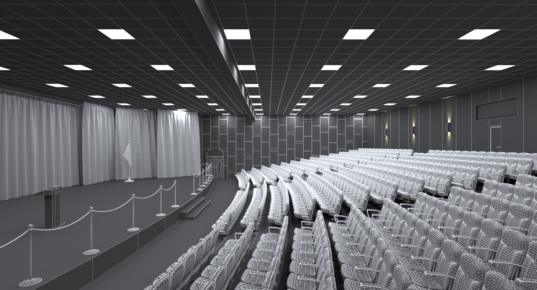 Theater Hall 3dsmax Realistic Design by uygdizaynsales | 3DOcean