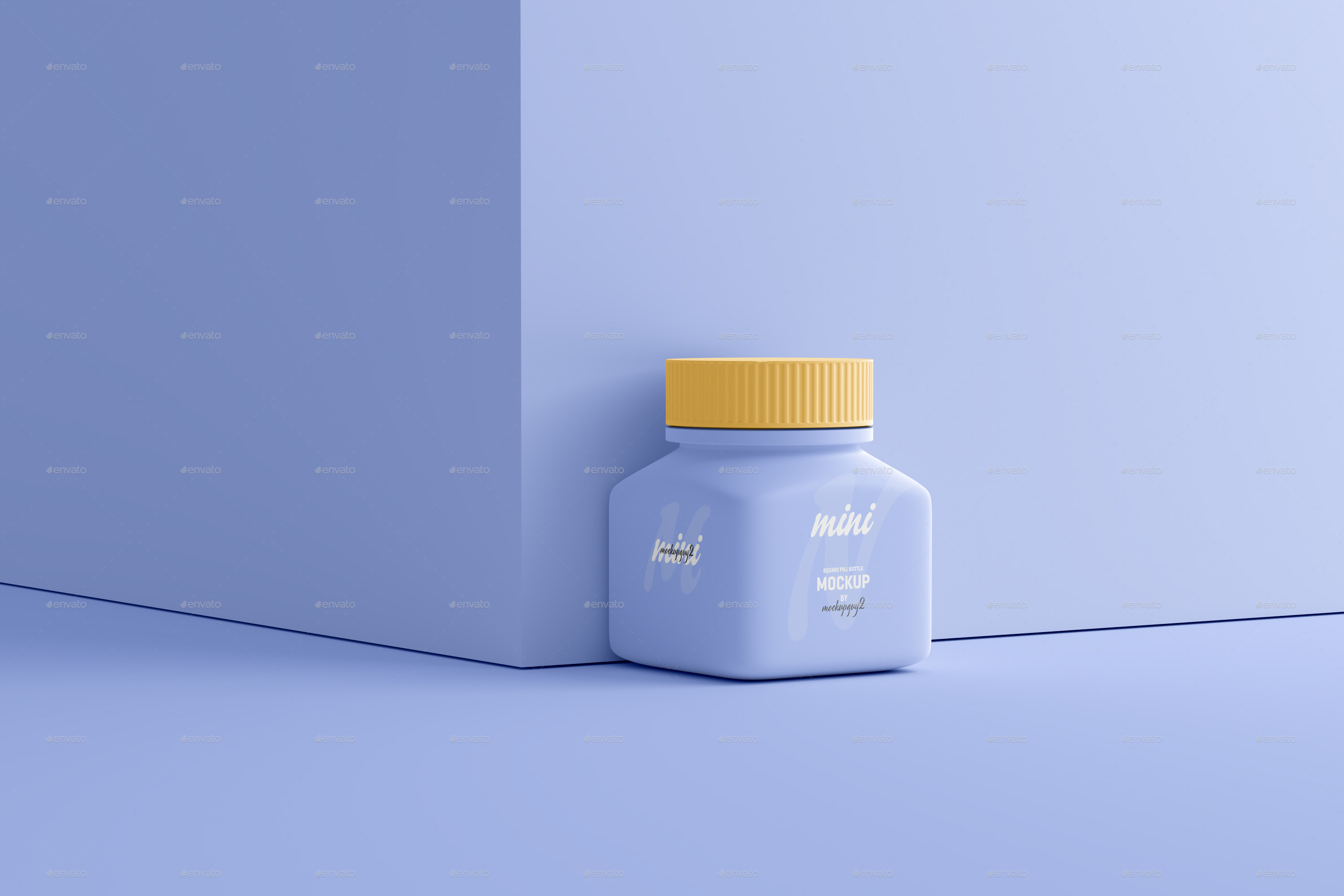 Small Square Pill Bottle Mockup, Graphics | GraphicRiver