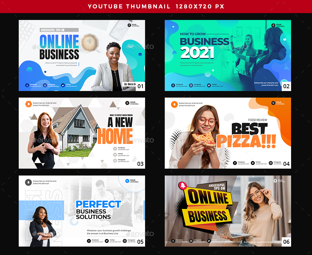 50 YouTube Thumbnails - V12, Web Elements | GraphicRiver
