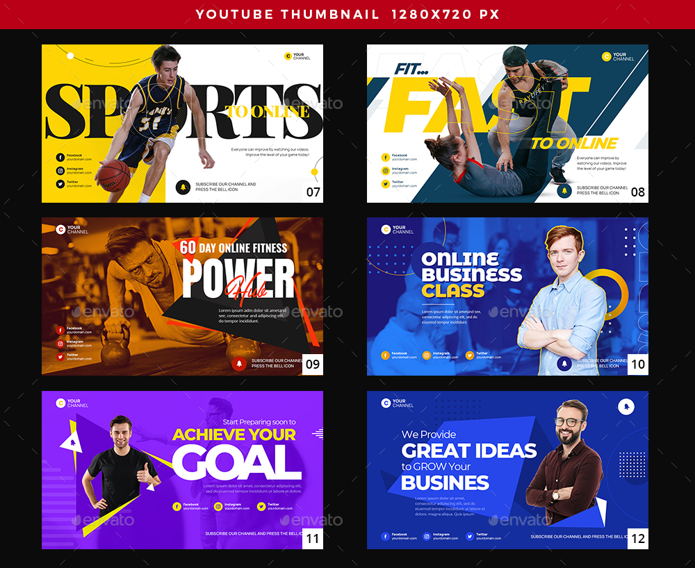 50 YouTube Thumbnails - V12, Web Elements | GraphicRiver