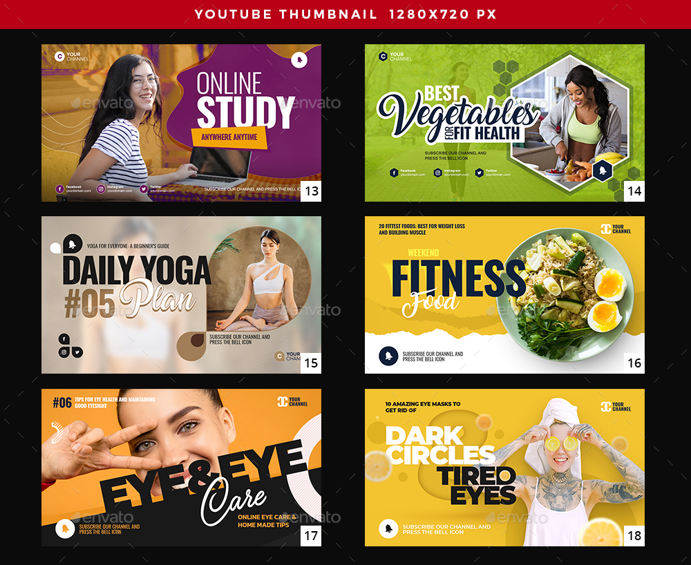 50 YouTube Thumbnails - V12, Web Elements | GraphicRiver