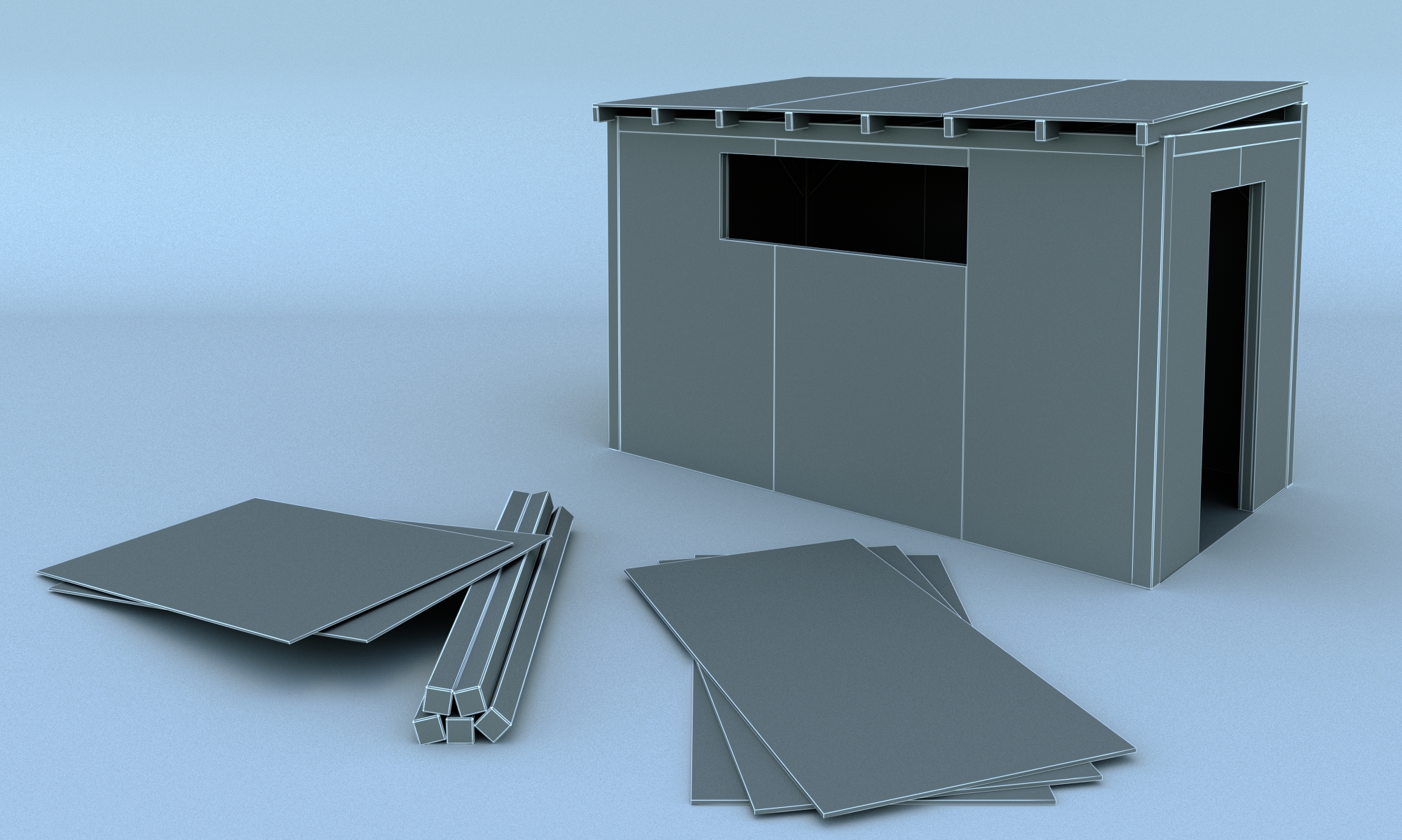 Low Poly Wooden Shack Realistic Design by uygdizaynsales | 3DOcean