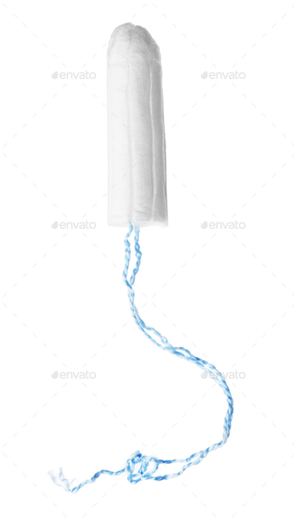Unpacked female medical tampon isolated on white background Stock Photo ...