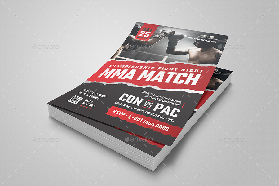 MMA Match Flyer, Print Templates | GraphicRiver