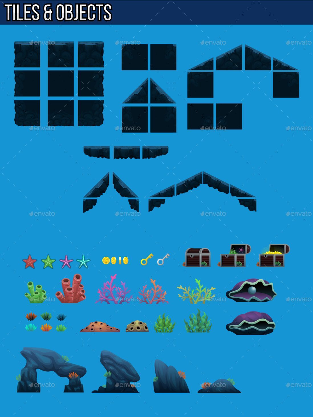 Deep Water - Platformer Tileset, Game Assets | GraphicRiver