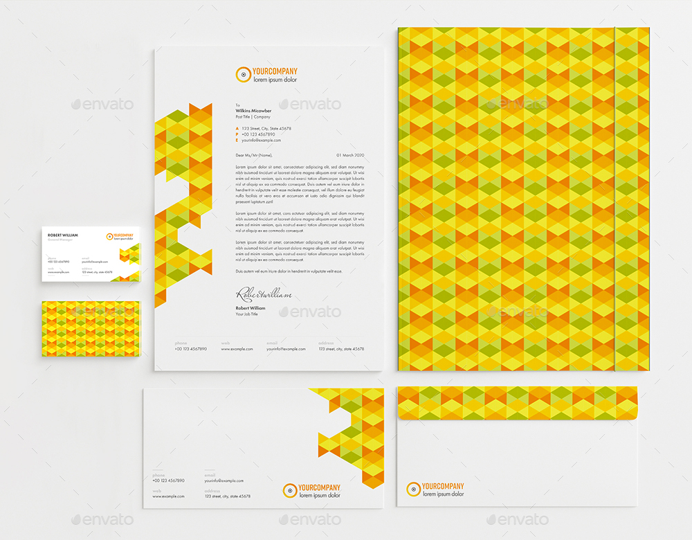 Colorful Pattern Stationery Set, Print Templates | GraphicRiver