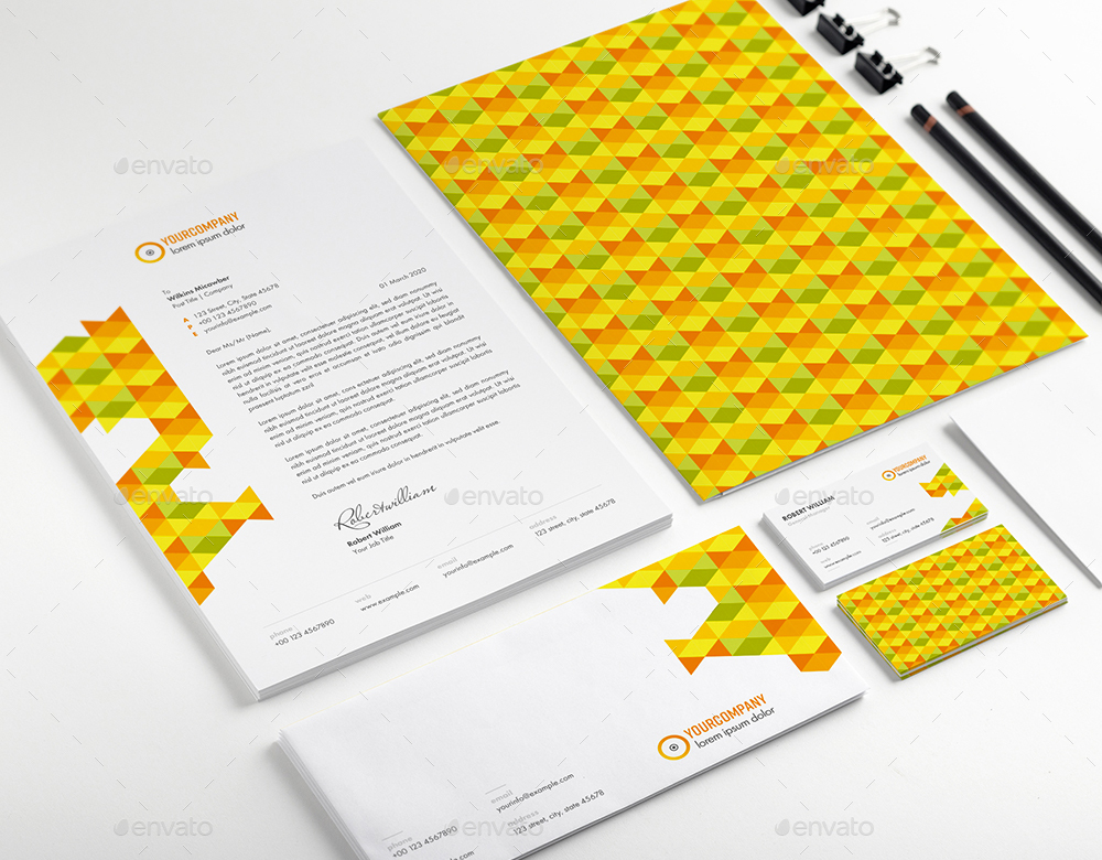 Colorful Pattern Stationery Set, Print Templates | GraphicRiver