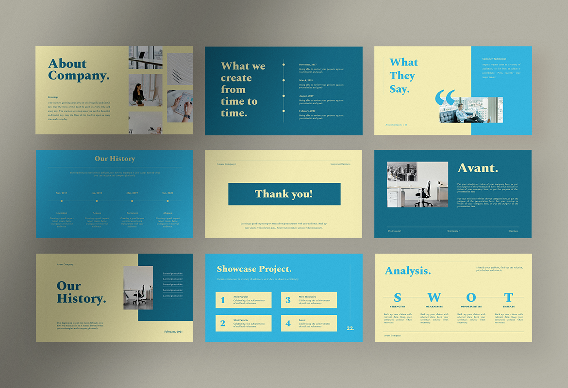 Avant - Professional Corporate Business Presentation Template ...