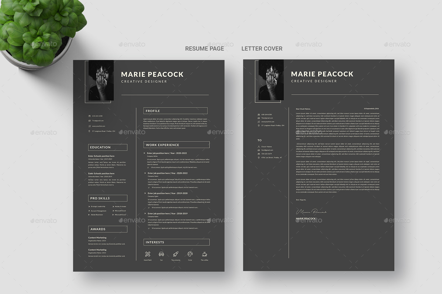 Black CV Resume Template, Print Templates | GraphicRiver