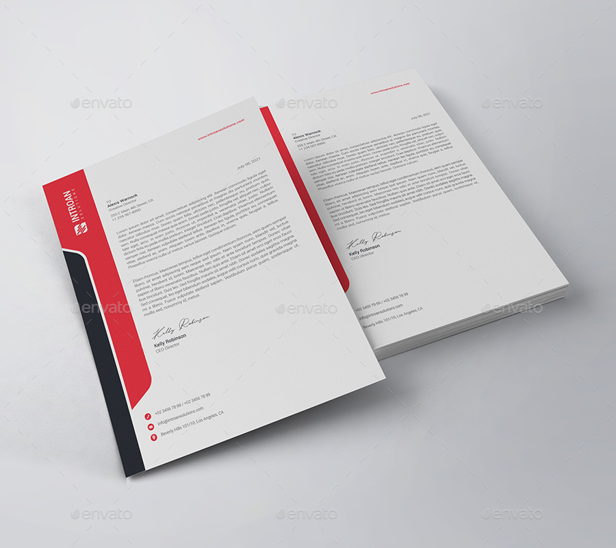 Modern Letterhead, Print Templates | GraphicRiver