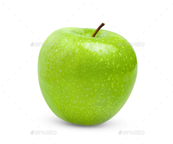Perfect Fresh Green Apple Isolated on White Background Stock Photo by ...