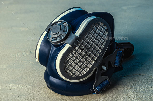 Respirator half mask for multi-purpose use close up Stock Photo by ...