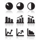 Chart graph black icons set for infographic, Vectors | GraphicRiver