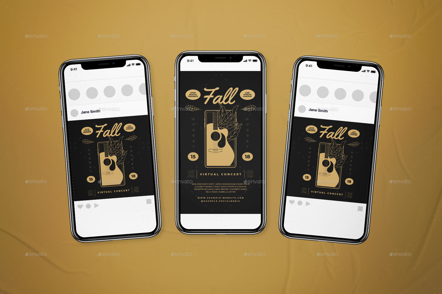 Fall Virtual Concert Flyer Set, Print Templates | GraphicRiver